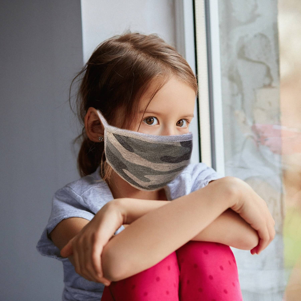 4-Pack Variety Kids Face Masks | Black and Camo Kids Masks | Yoga Society