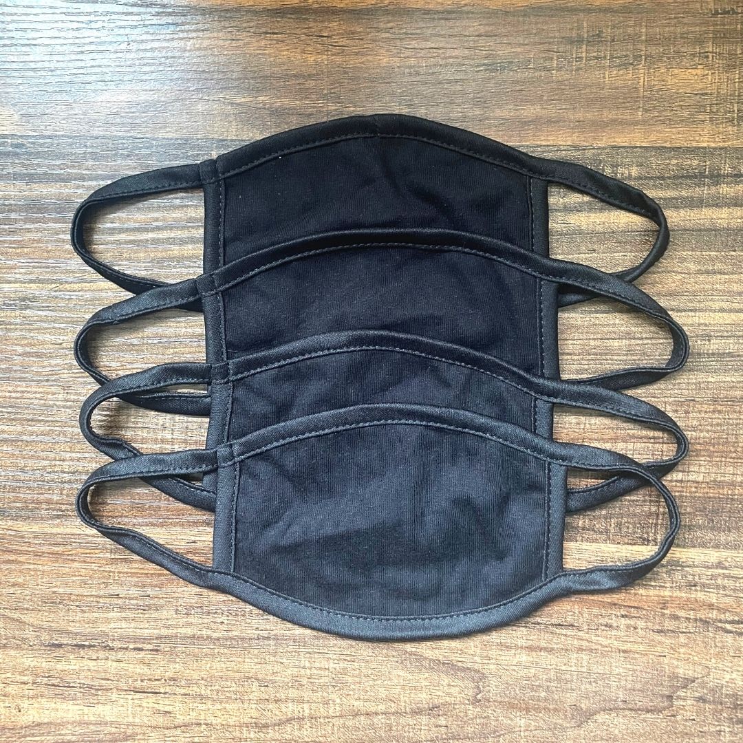 4-Pack Black Kids Face Masks | Yoga Society